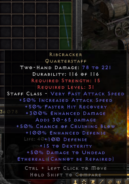 Perfect Ethereal Ribcracker For Sale === - Topic - d2jsp